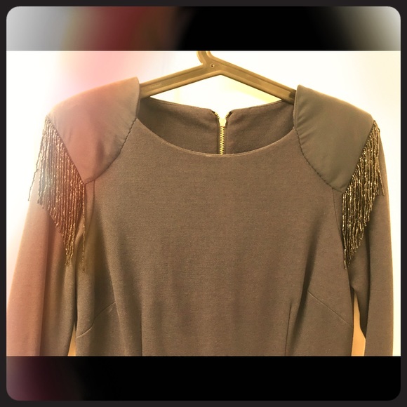 Dresses | About Knee Dress With Shoulder Decorating | Poshmark
